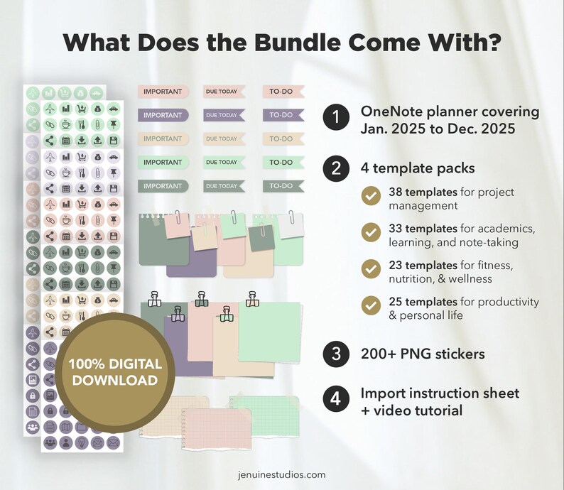 Ultimate Onenote Digital Planner 2025 Bundle, Onenote Planner, One Note ...