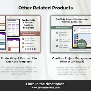 Project Management Onenote Templates Pack, Business Planner Work ...