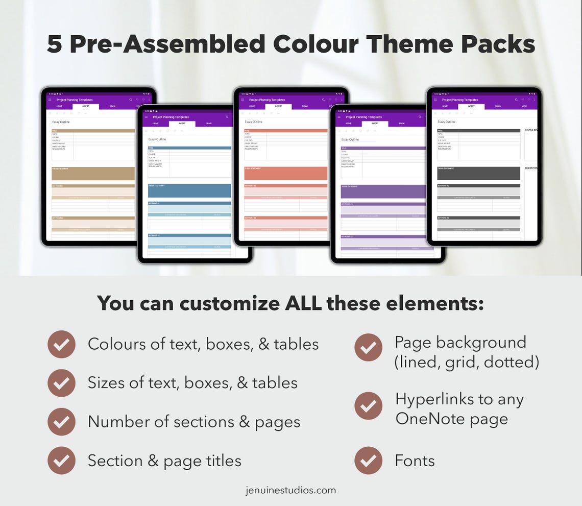 Student Planner Onenote Templates Pack, One Note Academic Templates ...