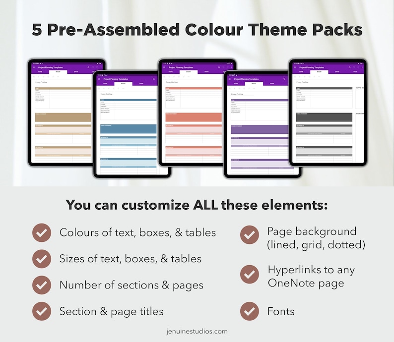 Student Planner Onenote Templates Pack, One Note Academic Templates ...