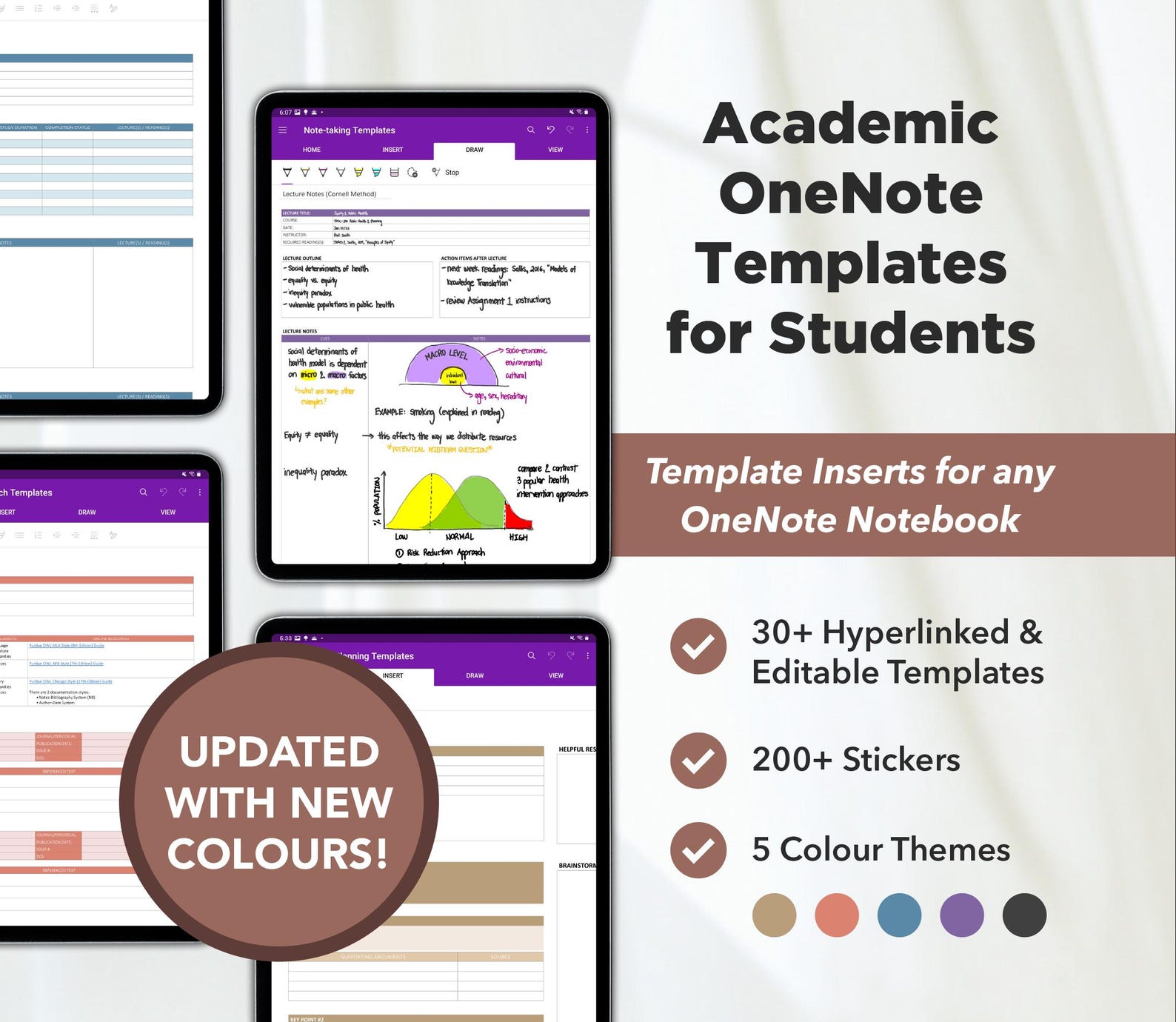 Student Planner Onenote Templates Pack, One Note Academic Templates ...