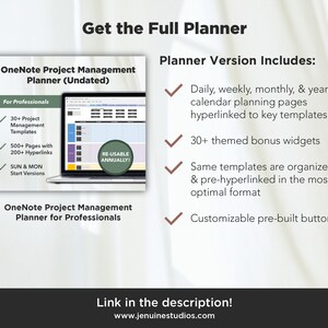 Project Management Onenote Templates Pack, Business Planner Work ...