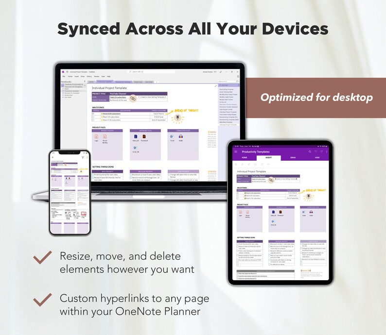 Productivity Planner & Life Planner Onenote Templates Pack - Etsy