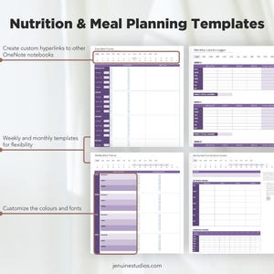 Weight Loss Tracker Onenote Templates, Meal Planner Templates, Fitness ...