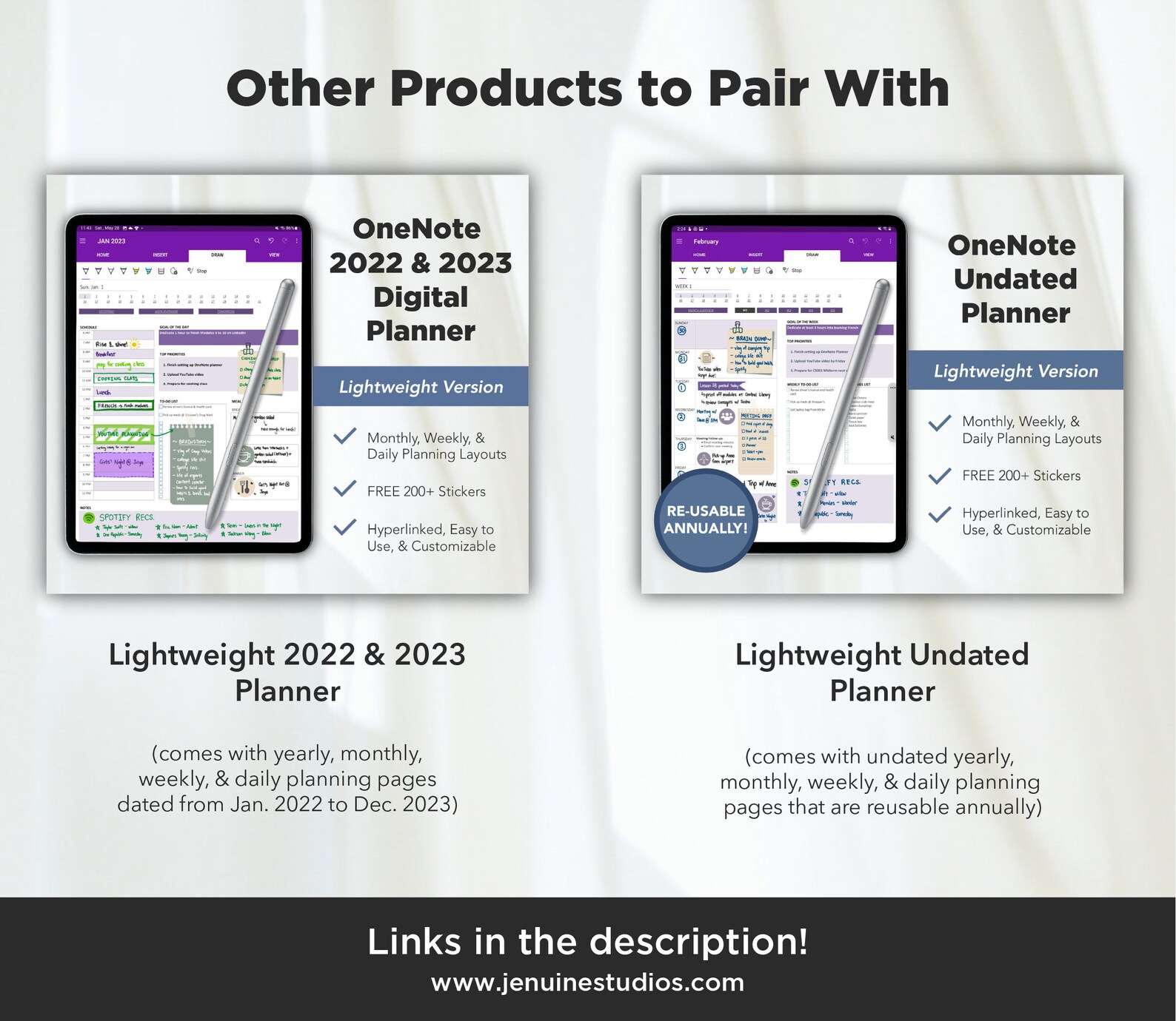 Productivity Planner & Life Planner Onenote Templates Pack - Etsy