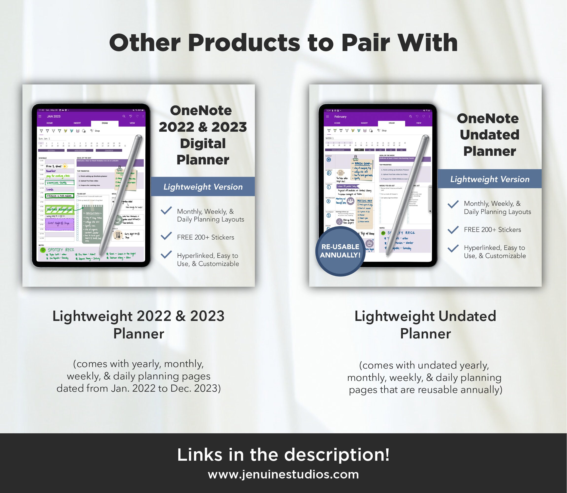 Productivity Planner & Life Planner Onenote Templates Pack - Etsy