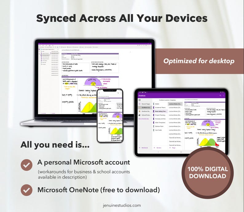 Student Planner Onenote Templates Pack, One Note Academic Templates ...