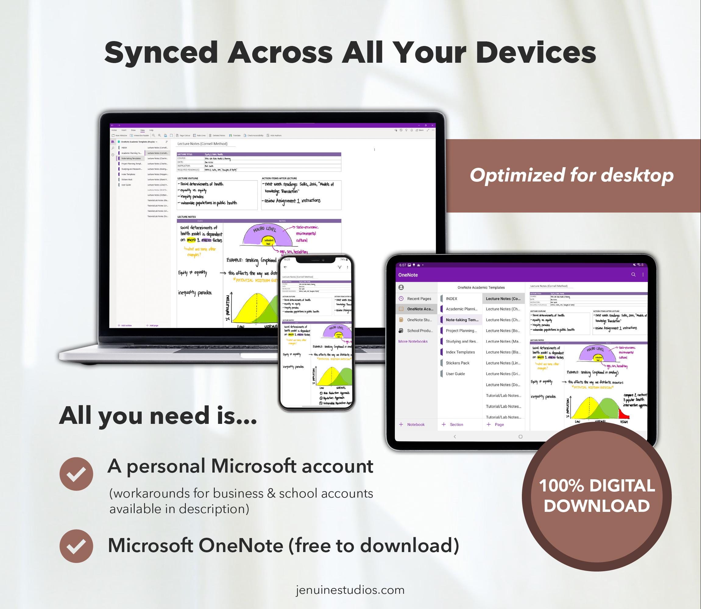 Student Planner Onenote Templates Pack, One Note Academic Templates ...