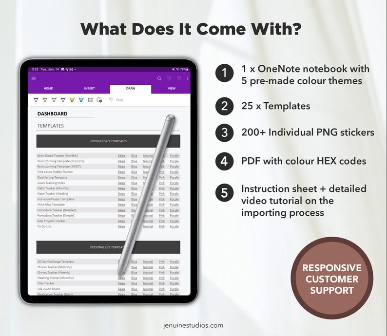Student Planner Onenote Templates Pack, One Note Academic Templates ...