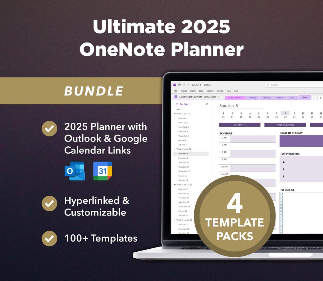 Ultimate Onenote Digital Planner 2025 Bundle, Onenote Planner, One Note ...