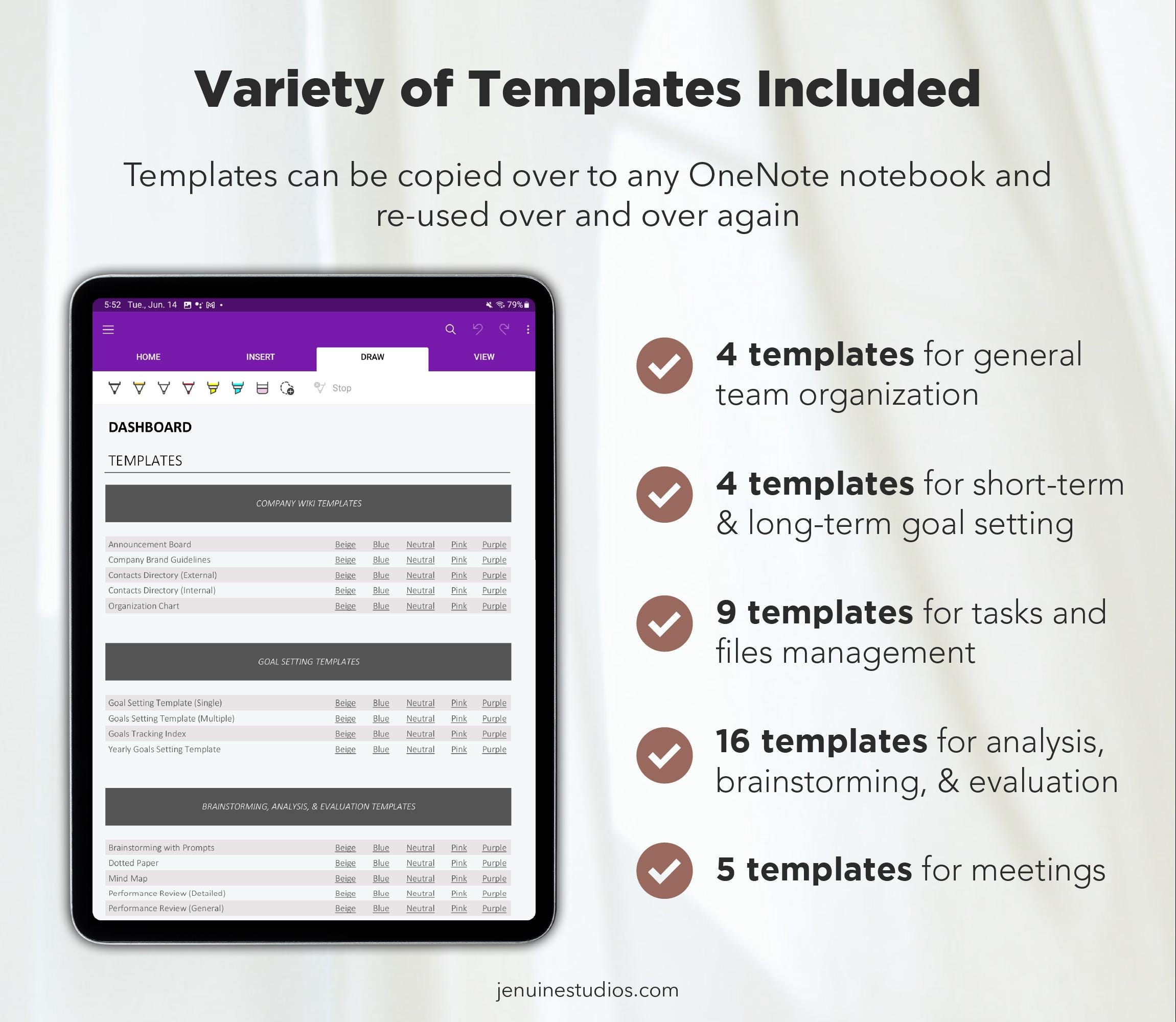 Project Management Onenote Templates Pack, Business Planner Work ...