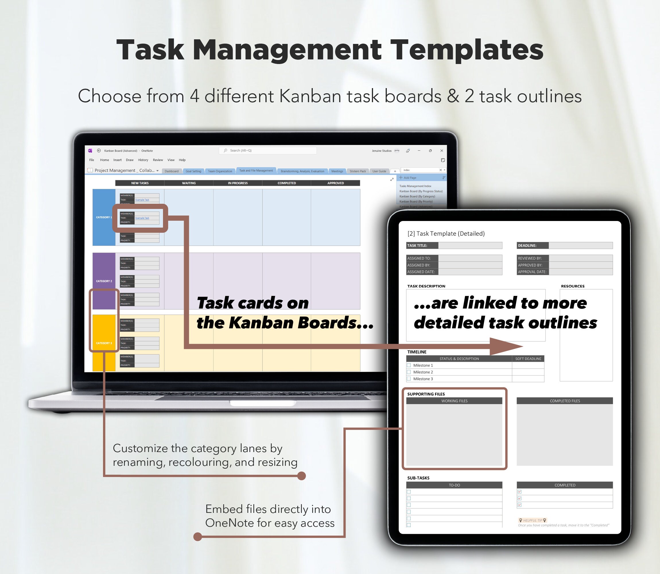 Project Management Onenote Templates Pack Business Planner - Etsy