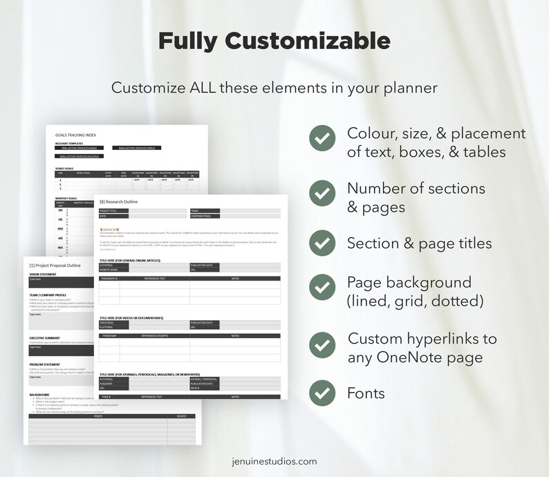 PARA Work Onenote Planner 2026 for Professionals | SUN/MON Start ...