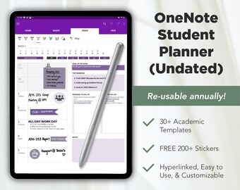 Student Planner Onenote Templates Pack One Note Academic - Etsy India