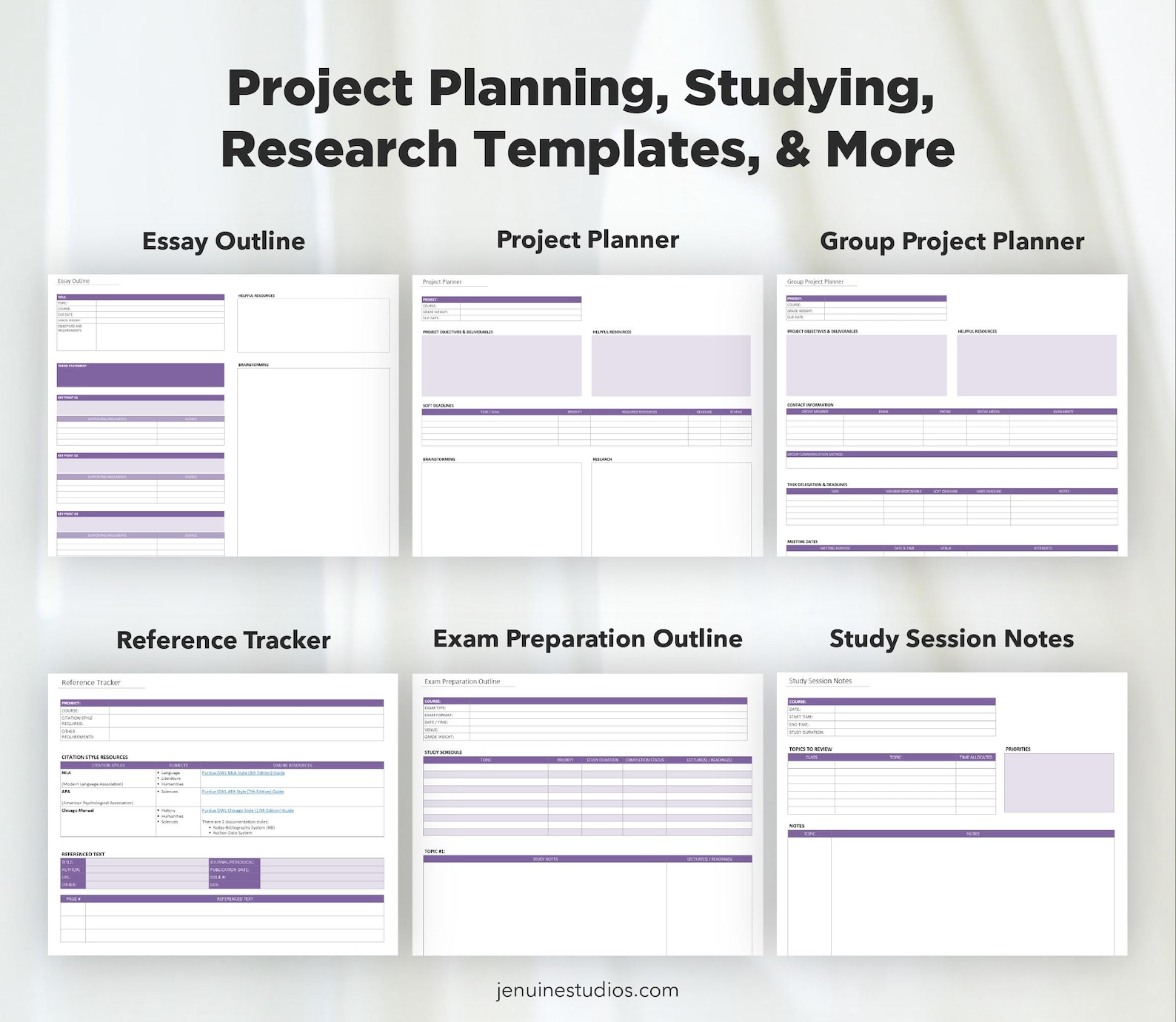 Student Planner Onenote Templates Pack, One Note Academic Templates ...