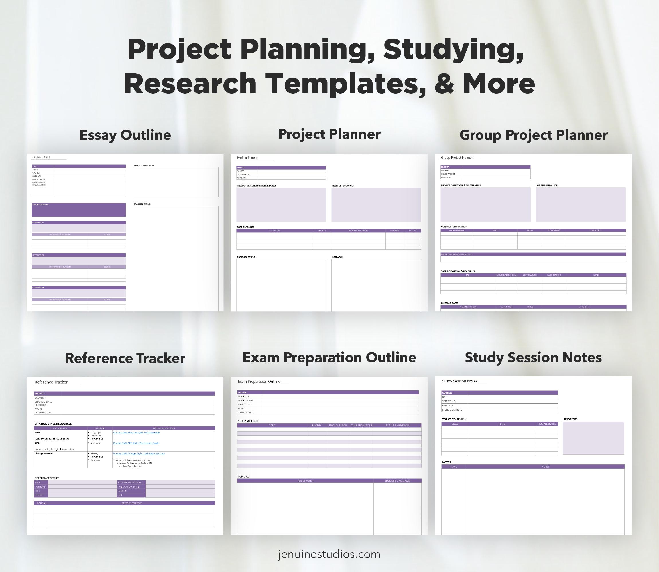 Student Planner Onenote Templates Pack, One Note Academic Templates ...