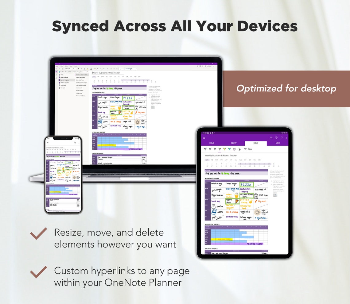 Weight Loss Tracker Onenote Templates Meal Planner Templates - Etsy