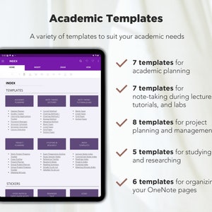 Student Planner Onenote Templates Pack, One Note Academic Templates ...