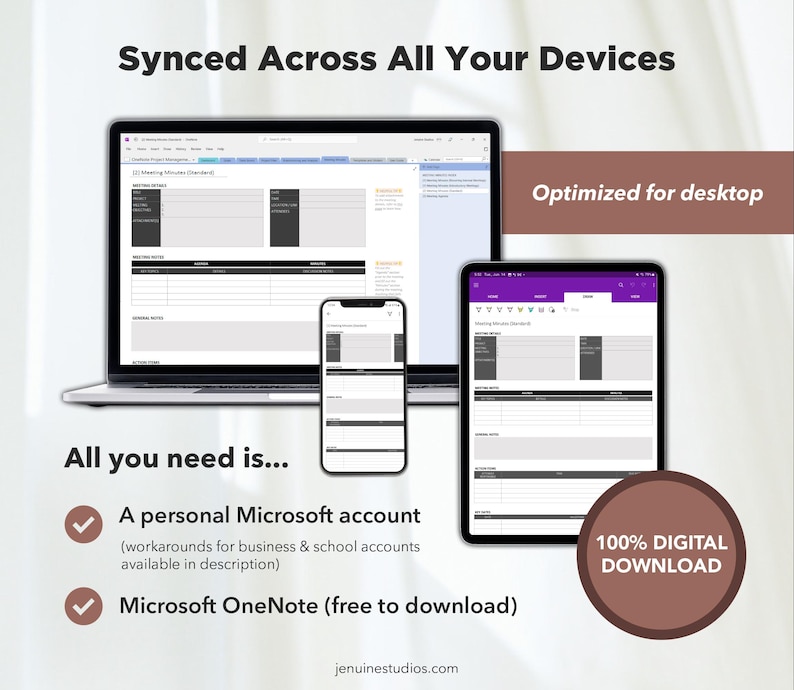 Project Management Onenote Templates Pack, Business Planner Work ...