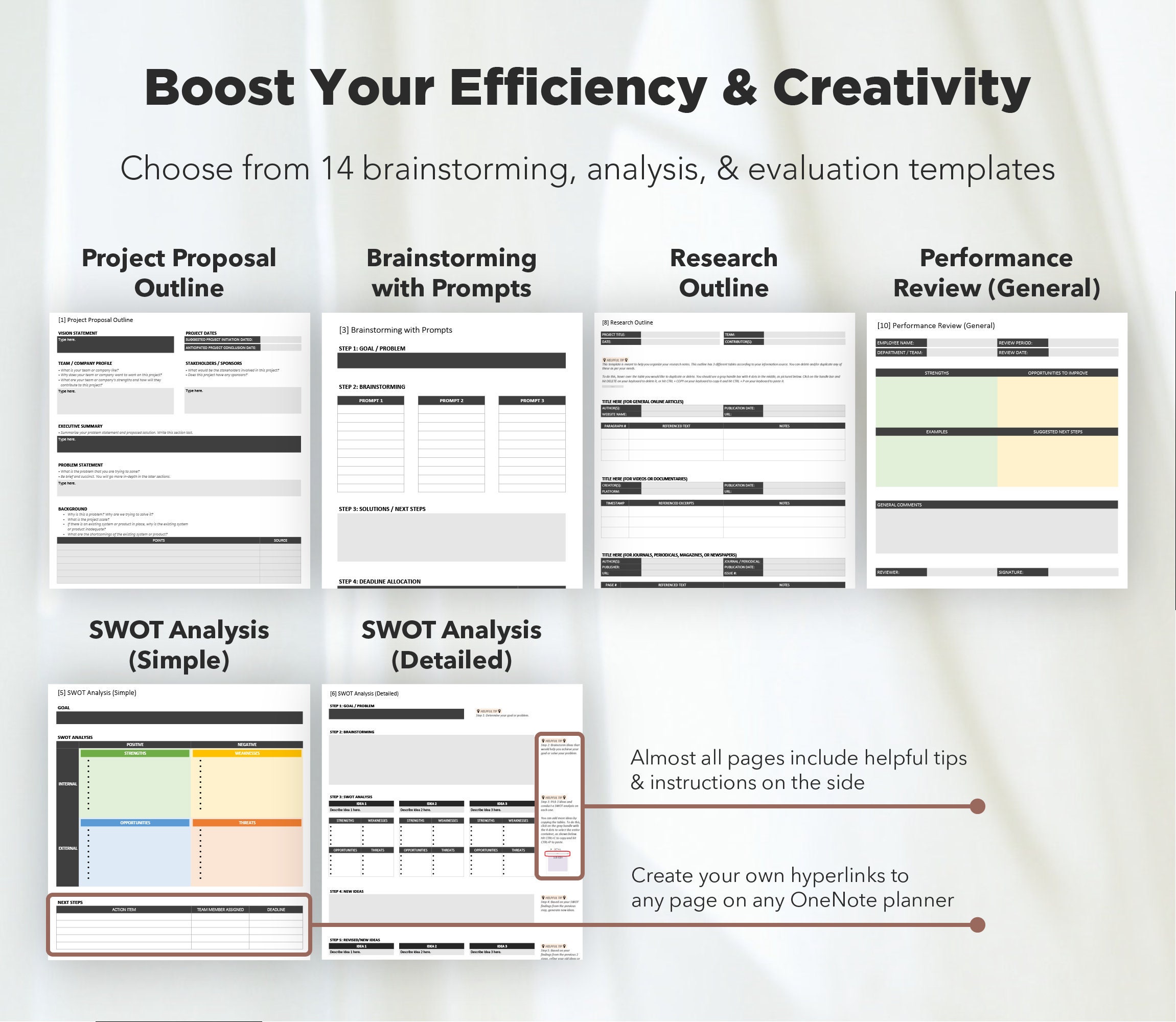 Project Management Onenote Templates Pack, Business Planner Work ...