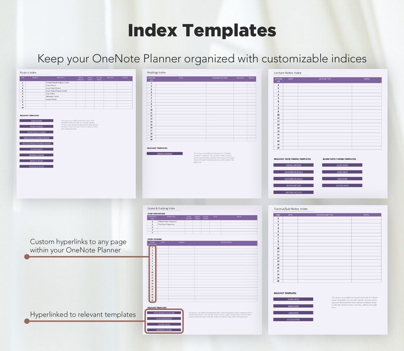 Student Planner Onenote Templates Pack, One Note Academic Templates ...