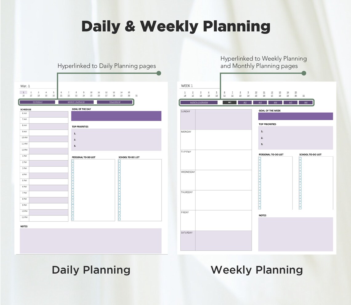 Onenote Student Digital Planner Undated Academic Planner - Etsy Canada
