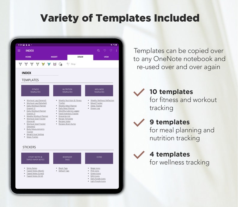 Weight Loss Tracker Onenote Templates Meal Planner Templates - Etsy