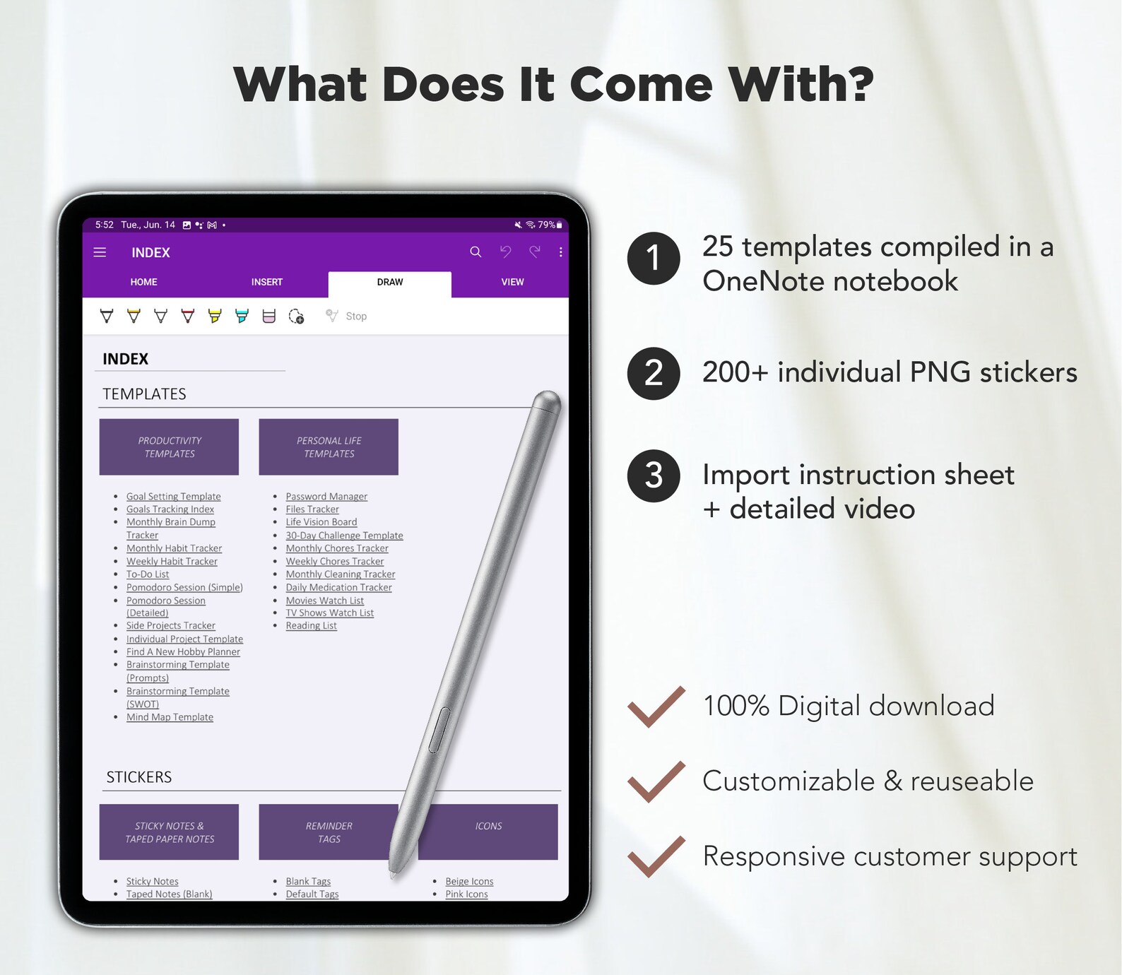 Productivity Planner & Life Planner Onenote Templates Pack - Etsy