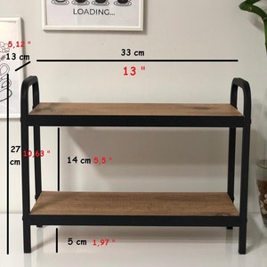 Metal Countertop Organizer Wooden Shelf Bathroom Kitchen - Etsy