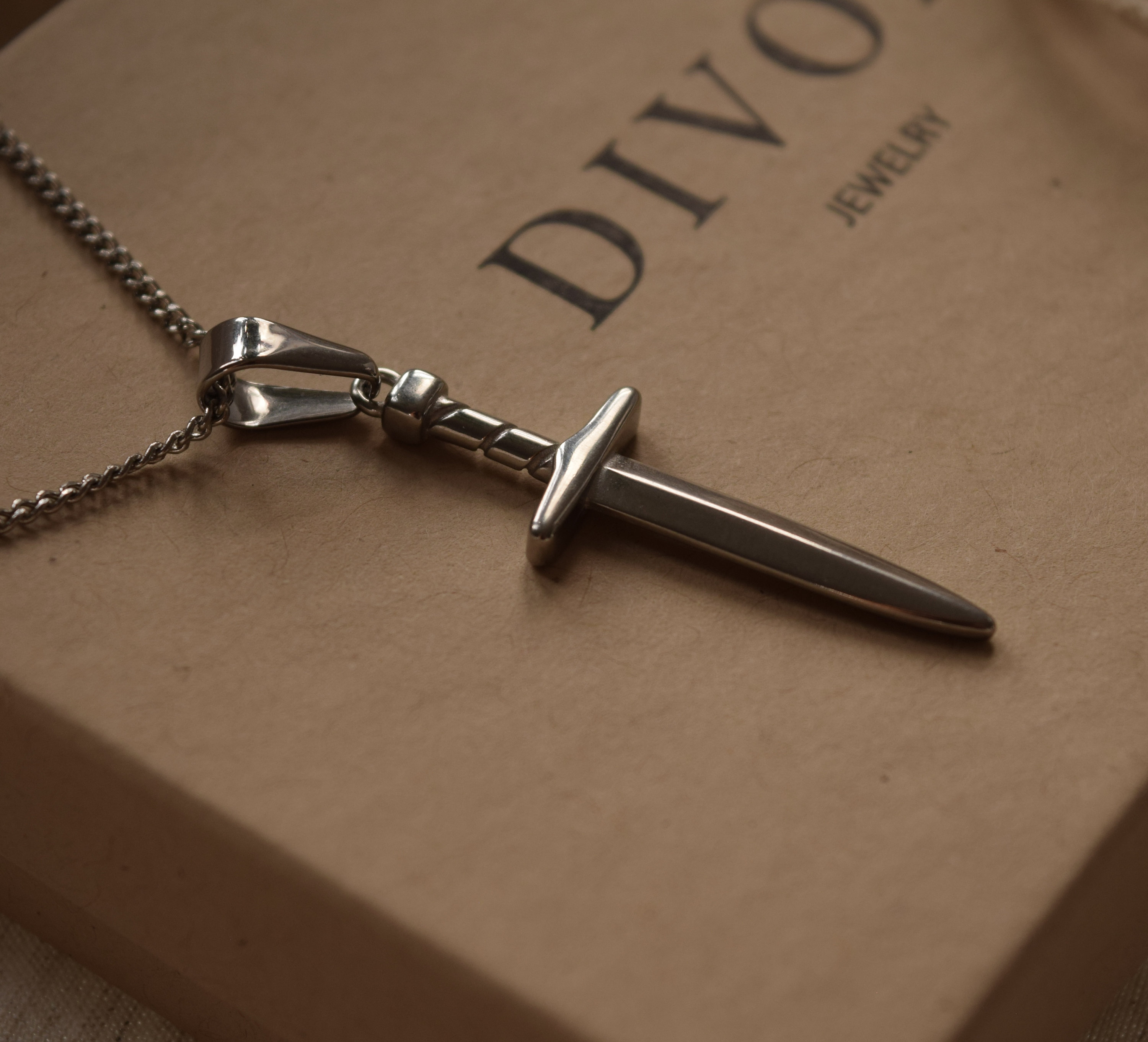 Sword Pendant Silver Handmade Sword Necklace Minimal 316L - Etsy