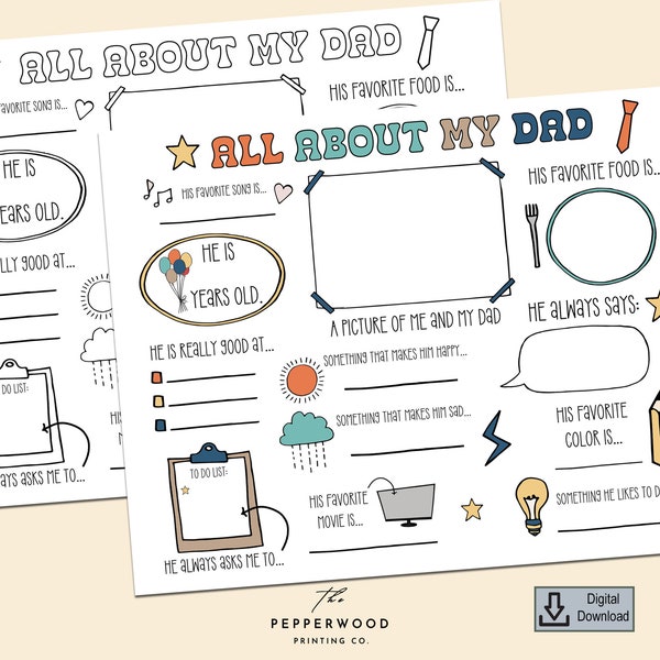 All About Dad Printable - Etsy