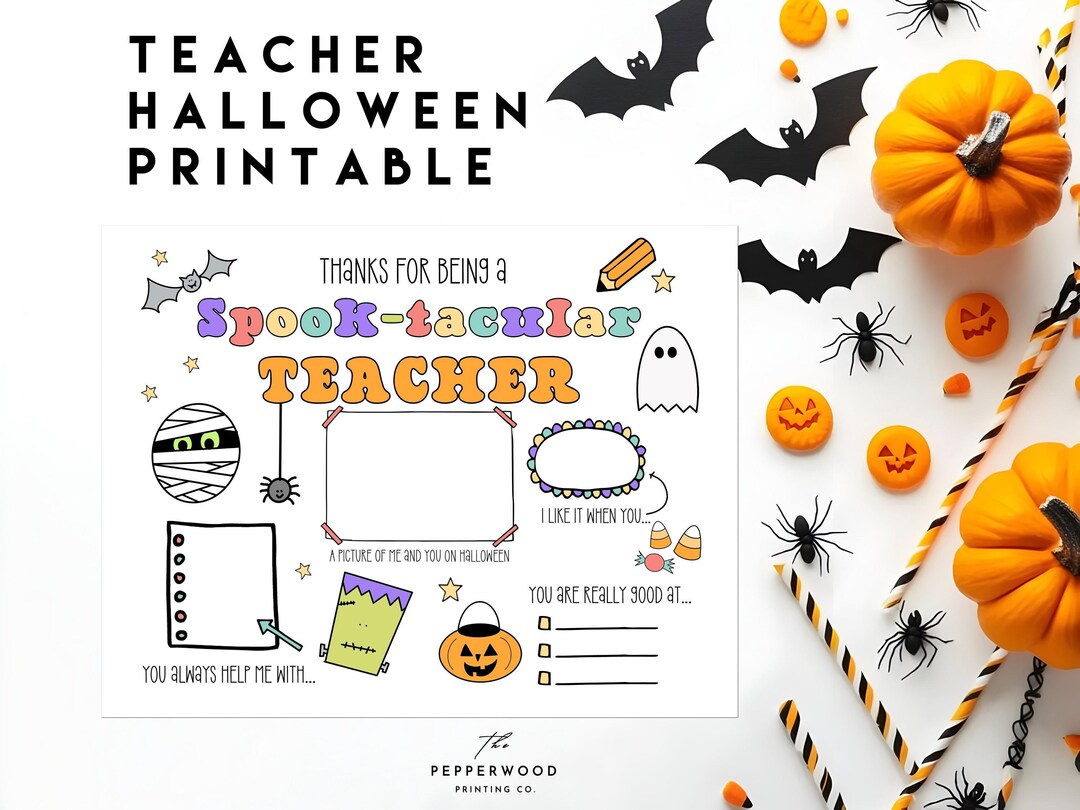 Teacher Appreciation Gift, Halloween Teacher Gift, School Halloween ...