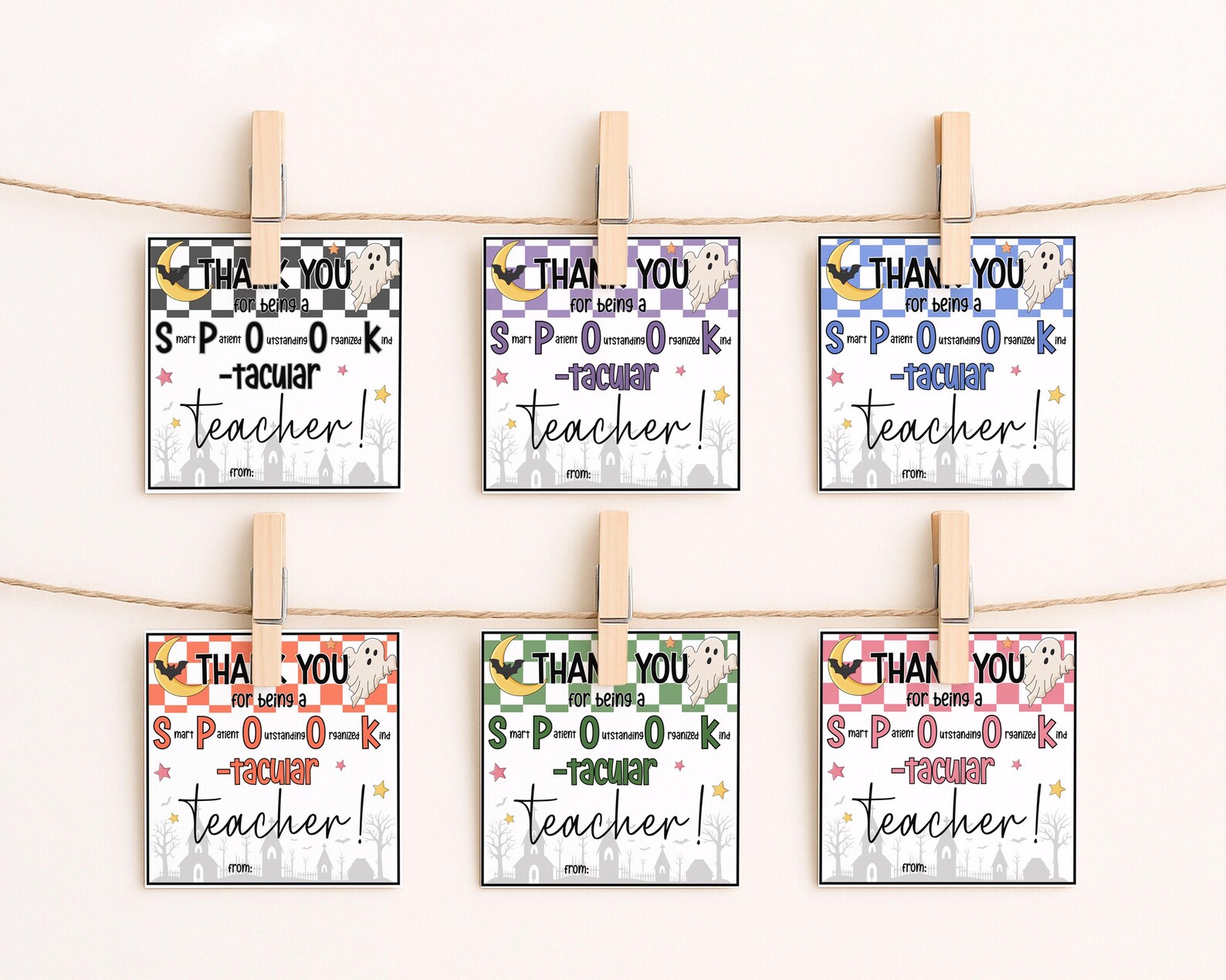 Halloween Spooktacular Printable Gift Tag PDF Download Classroom ...