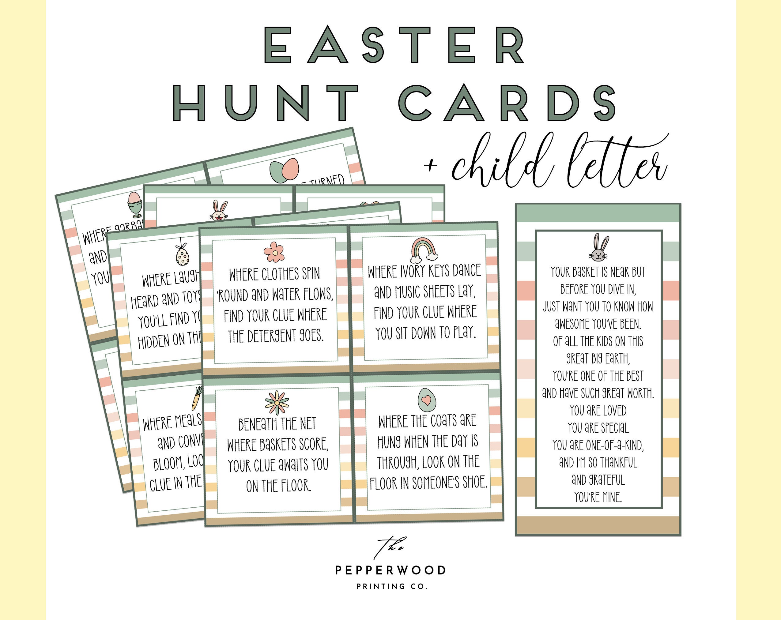 Easter Scavenger Hunt Clues for Kids, Easter Hunt Ideas, Easter Bunny ...