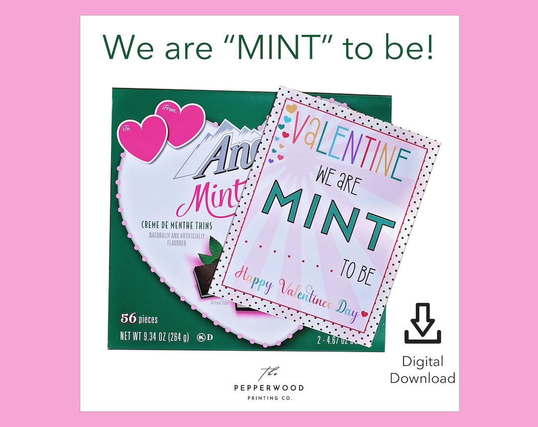 We Are Mint to Be Valentine, Andes Mint Valentine, Mint Valentine Tag ...