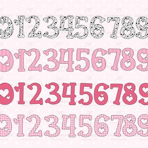 Valentine Doodle Alphabet Clipart: Pink Letters & Numbers (PNG) - Etsy