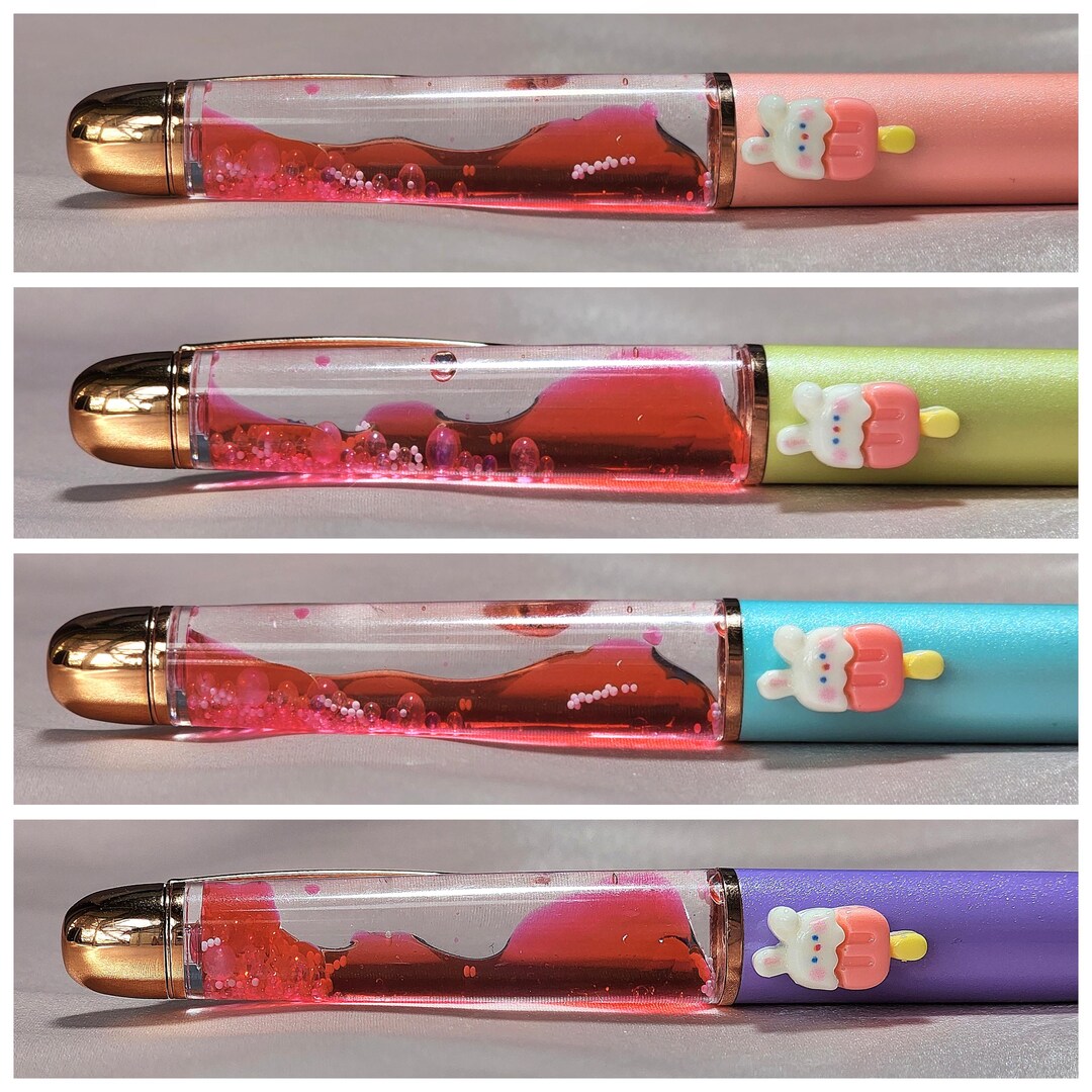 Melting Popsicle Kawaii Bunny Float Pen Lava Lamp Effect Fluid Sensory ...