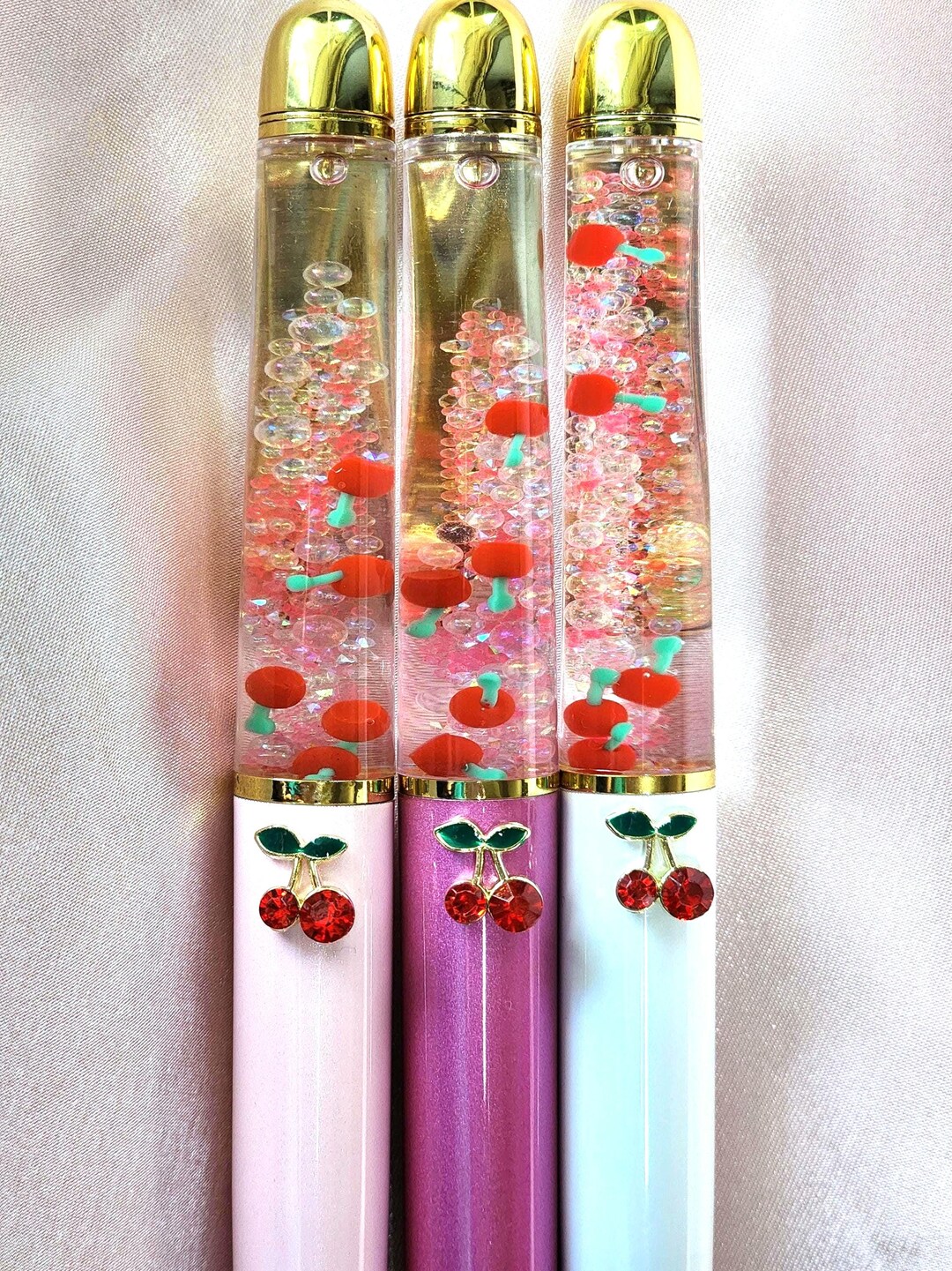 Cherries Float Pen: Handmade Miniature Fruit, Refillable Ink - Etsy
