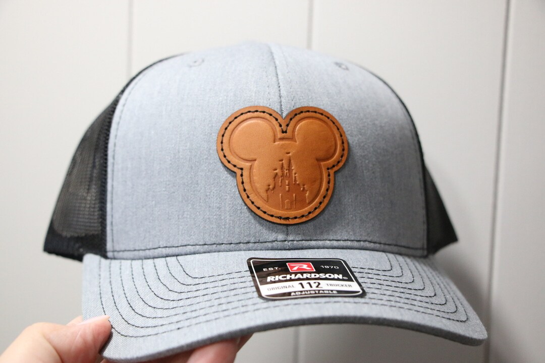 Mickey Mouse Leather Patch Hat | Mouse Ears | Disney Hats for Dad ...