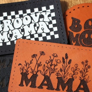 Mom Patches | Leather Patch | Backpack Patches | Leather Patch Hats | Mama Leather Patches ...