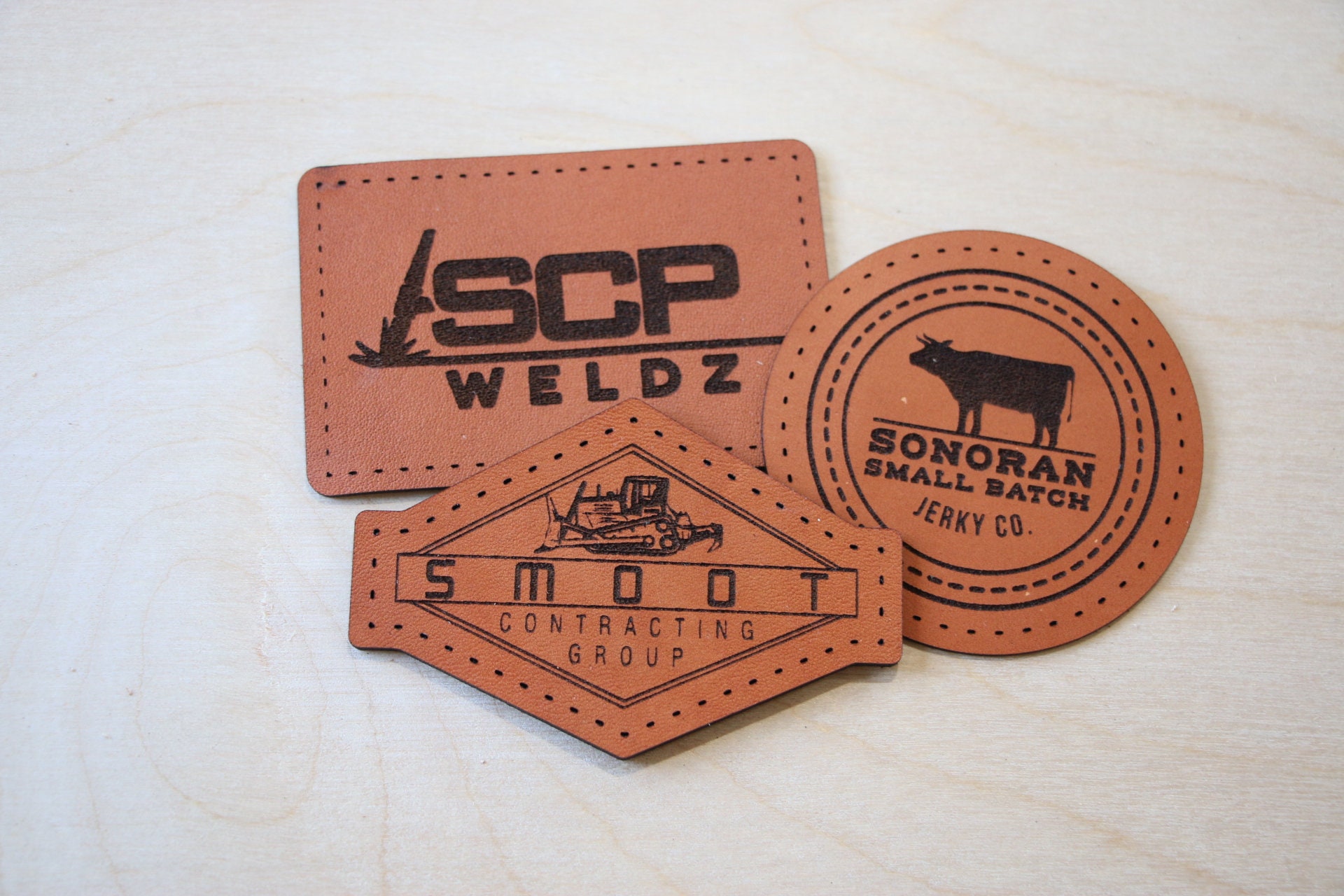 Custom Leather Patches | Custom Engraved Leather Patches | Leather Patches | Engraved Leather ...
