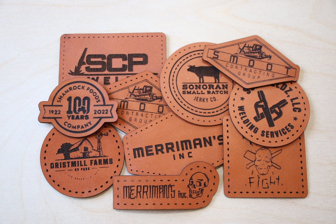 Custom Leather Patches | Custom Engraved Leather Patches | Leather Patches | Engraved Leather ...