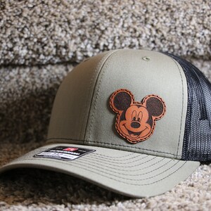 Retro Mickey Mouse Leather Patch Hat | Leather Patch Hats | Disney ...
