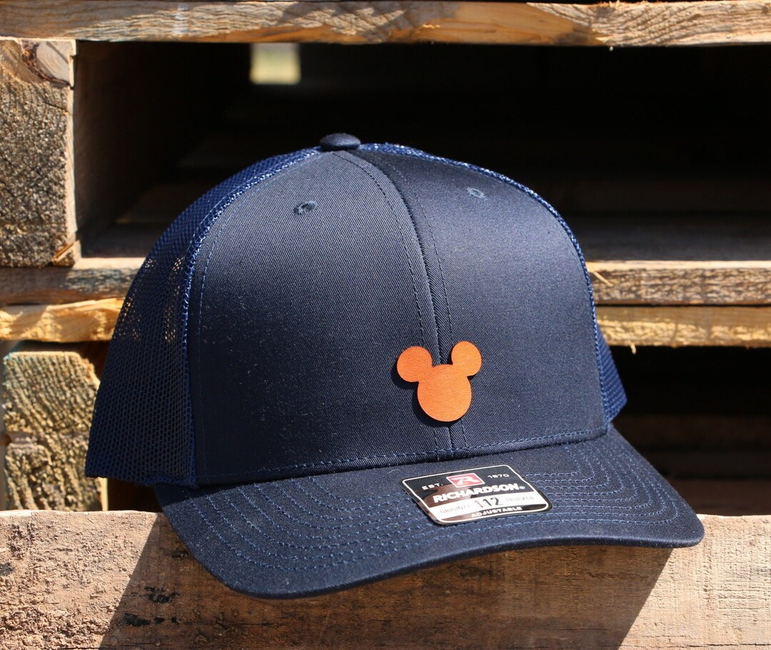 Mini Mickey Mouse Leather Patch Hat | Mouse Ears | Disney Hats for Dad ...