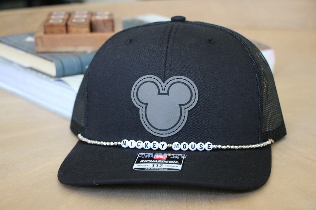 Mickey Mouse Leather Patch Hat | Mouse Ears | Disney Hats for Dad ...