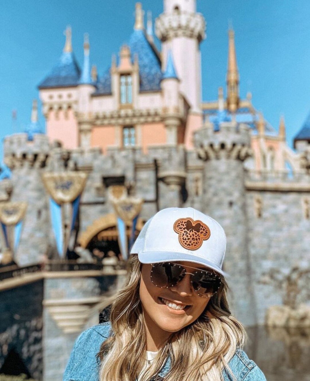 Minnie Mouse Leather Patch Trucker Hat - Etsy