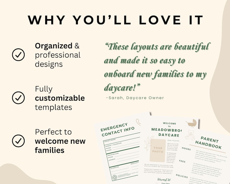 Home Daycare Welcome Packet + Parent Handbook | Canva Template for ...