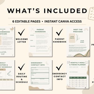 Home Daycare Welcome Packet + Parent Handbook | Canva Template for ...