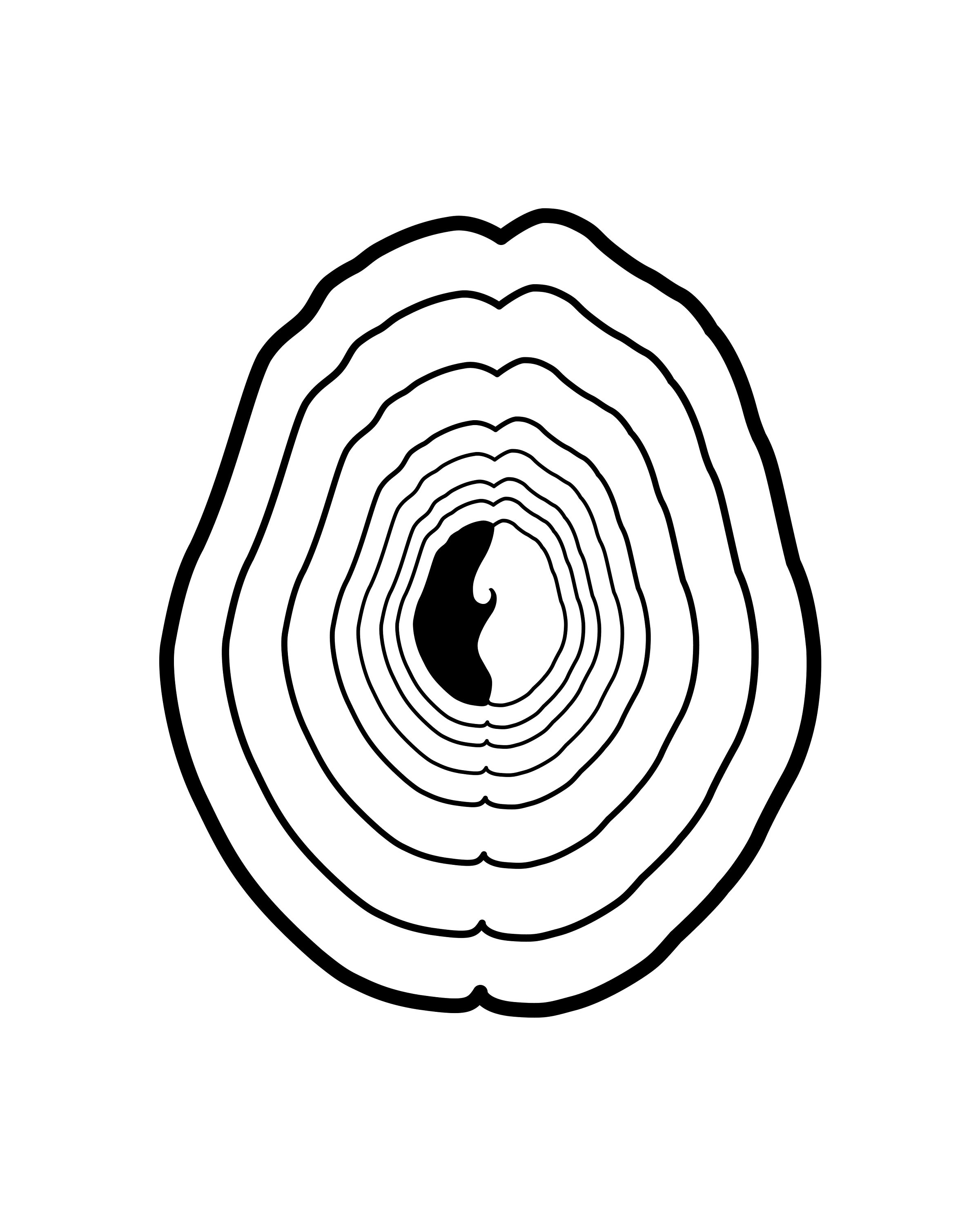 Printable Multi-color Line Drawings Wall Art, Tree Rings Brain With ...