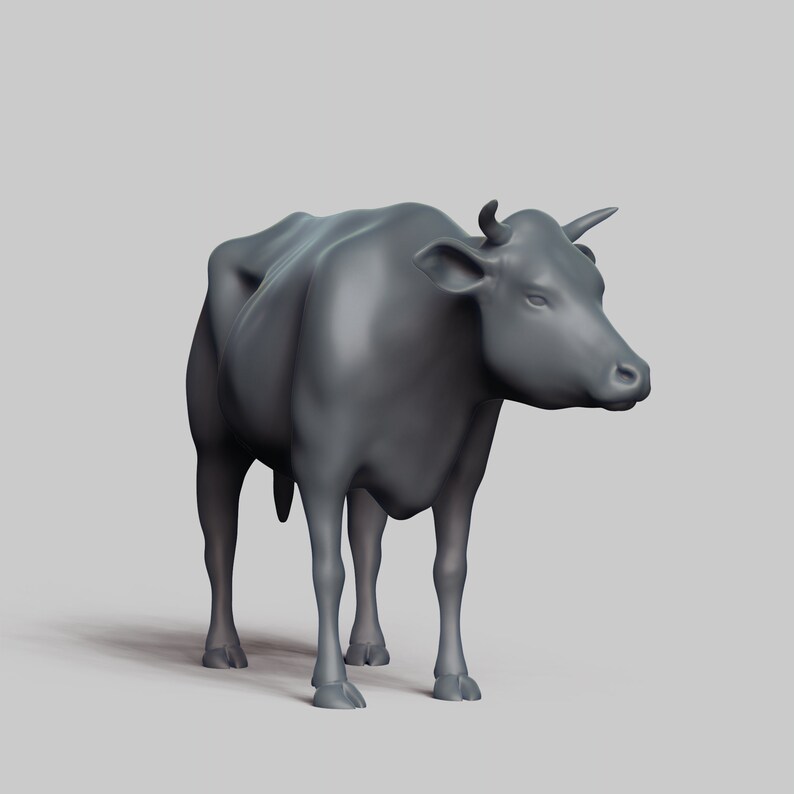 Cow STL File 3D Print Model Pose 02 - Etsy
